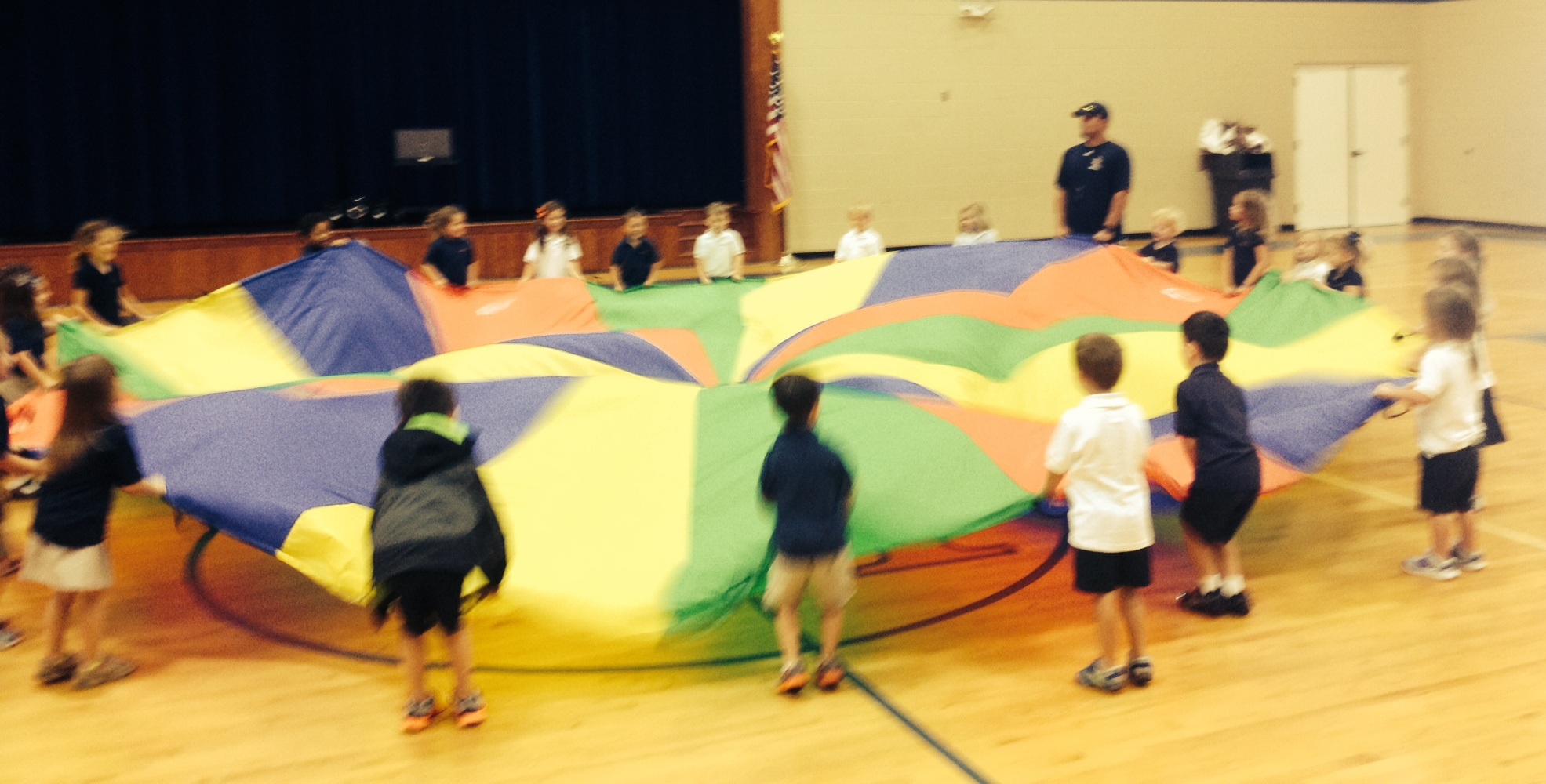 Parachute Fun in P.E. with Coach Lemire - The Brook Hill School