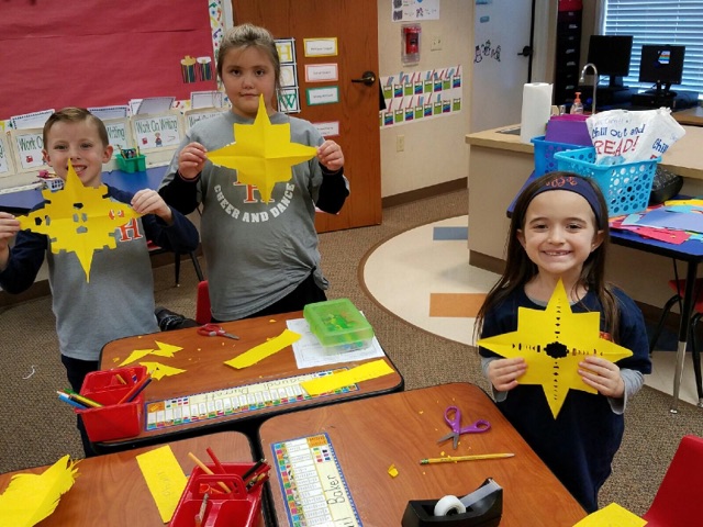 First grade crafted stars in class to remind them of Jesus - The Brook ...