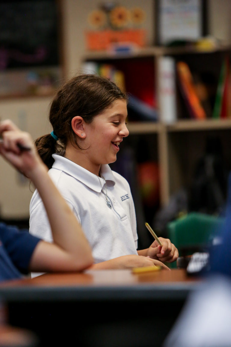 Fifth Graders present their summer reading in class - The Brook Hill School